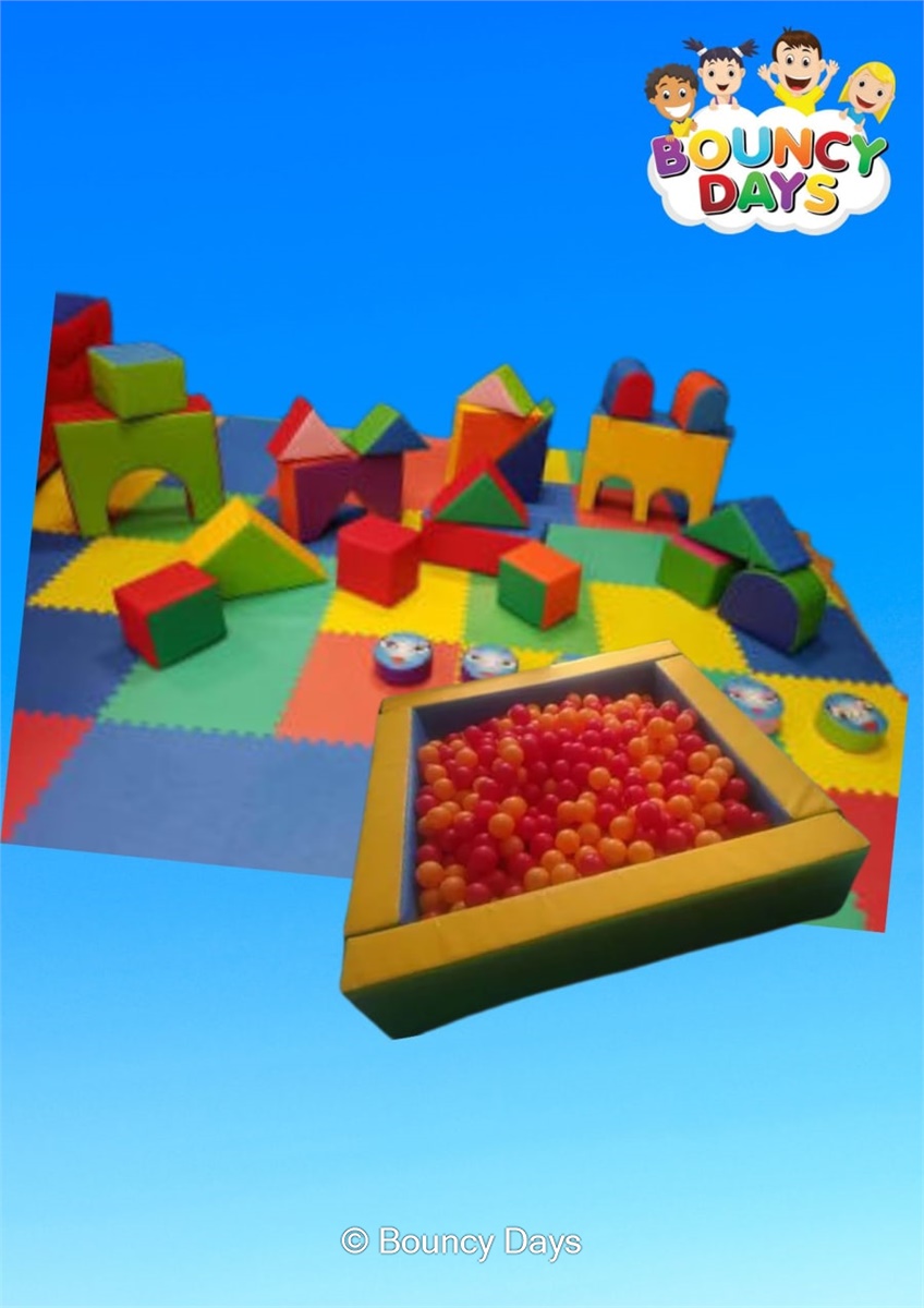 Coloured soft play shapes for hire